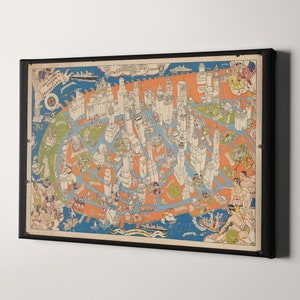 Map of Downtown Manhattan | Canvas Wall Art | Iconic Posters Prints ...