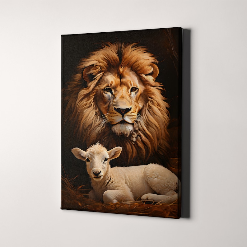 The Lion & the Lamb Canvas Wall Art Print Iconic Posters Prints ...