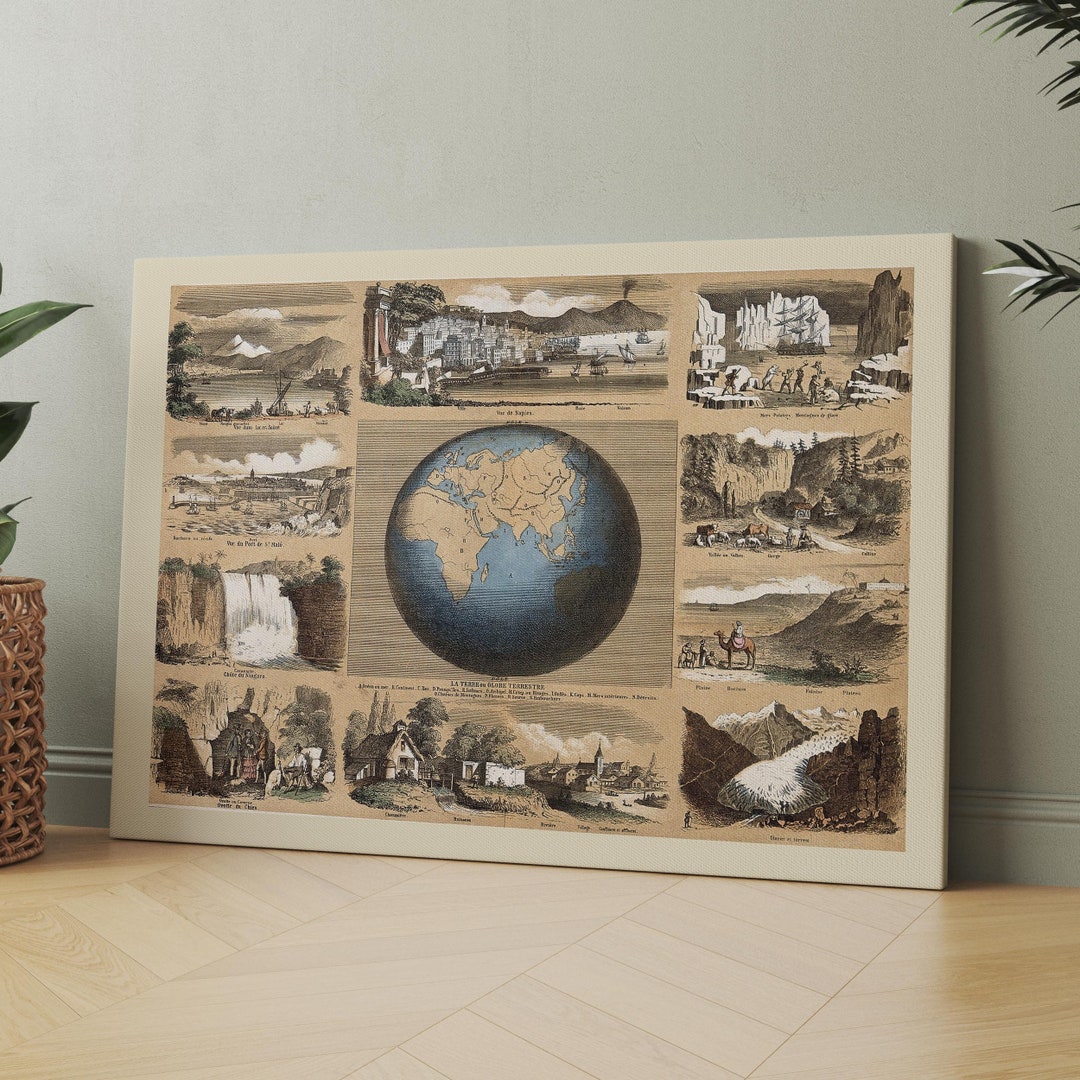 Map of the World (1863) by Samuel Augustus Mitchell | Canvas Wall Art ...