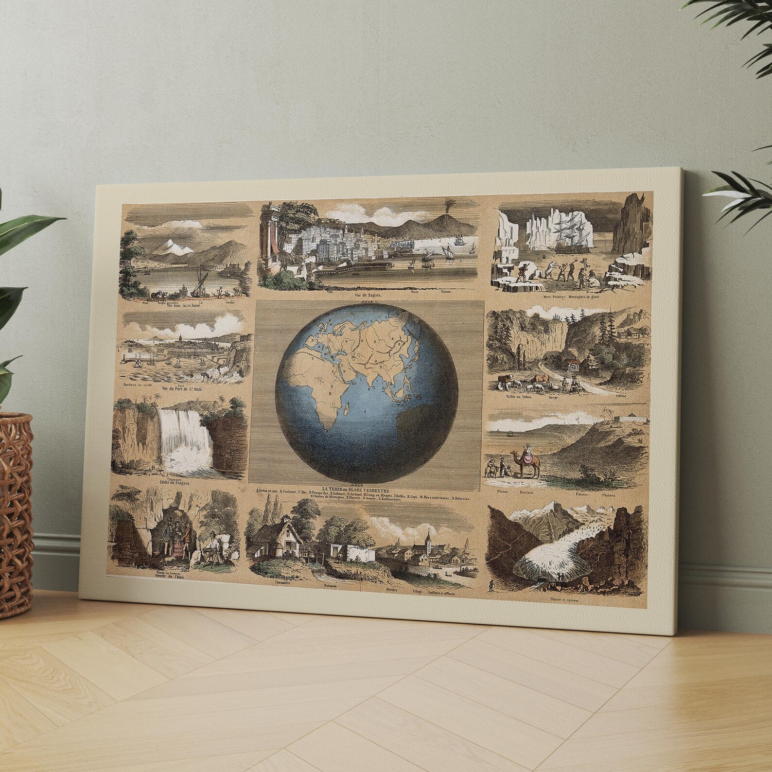 Map of the World (1863) by Samuel Augustus Mitchell | Canvas Wall Art ...