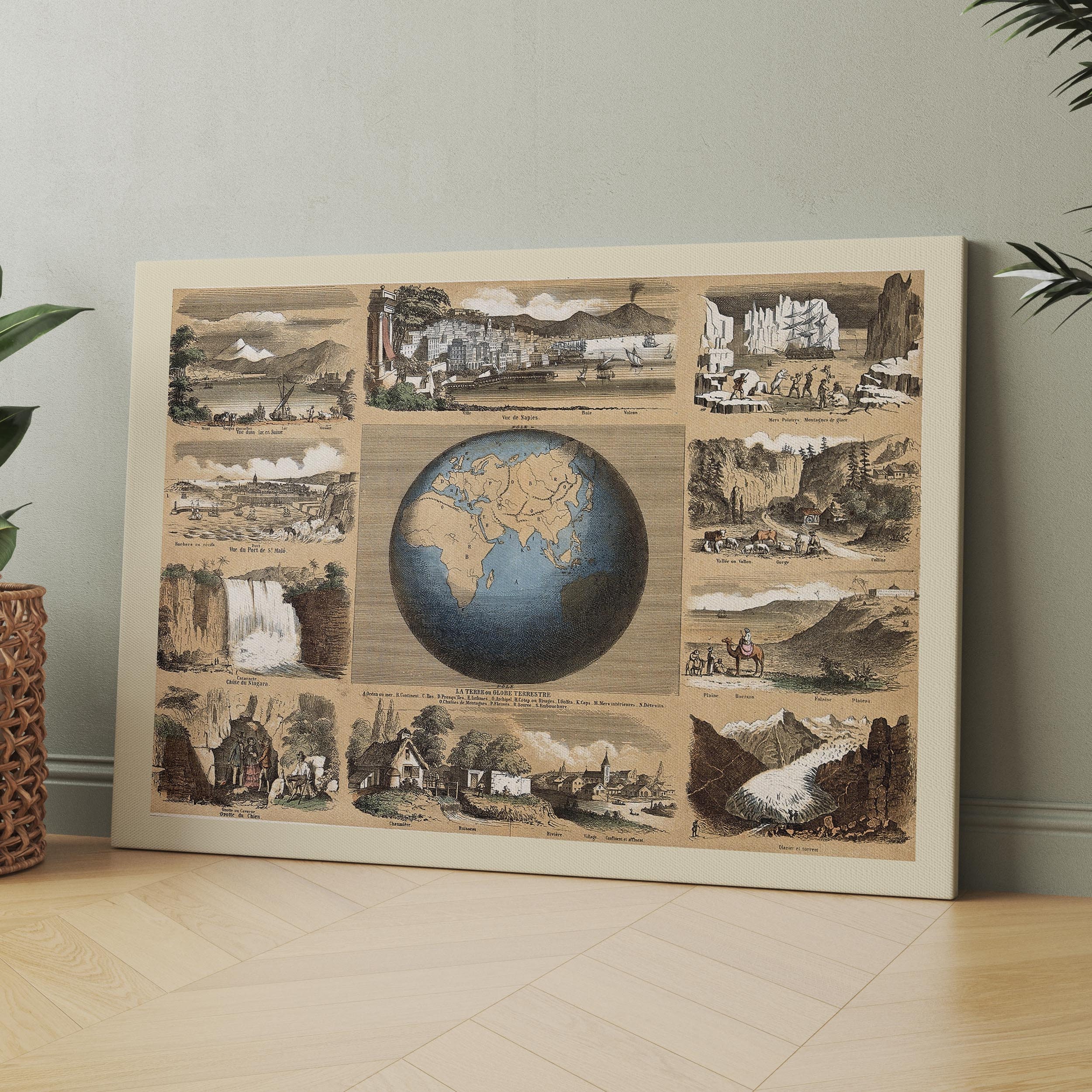 Map of the World (1863) by Samuel Augustus Mitchell | Canvas Wall Art ...