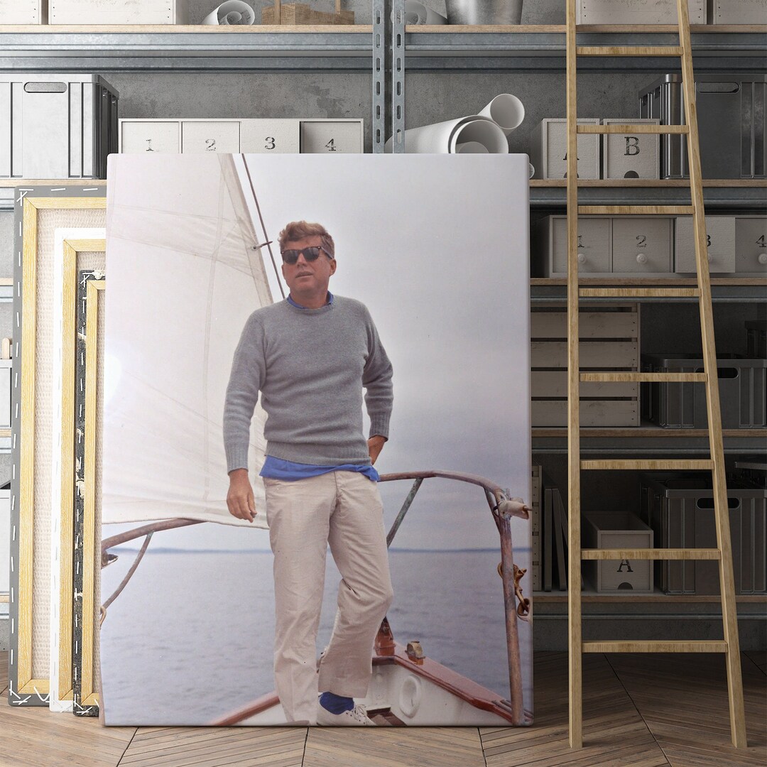 John F Kennedy (JFK) Sailing in Cape Cod | Canvas Wall Art | Iconic ...