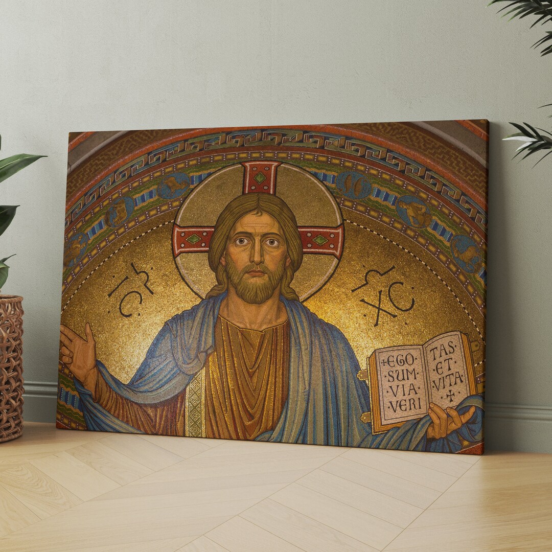Jesus Christ Mosaic Canvas Wall Art Print | Iconic Posters Prints ...