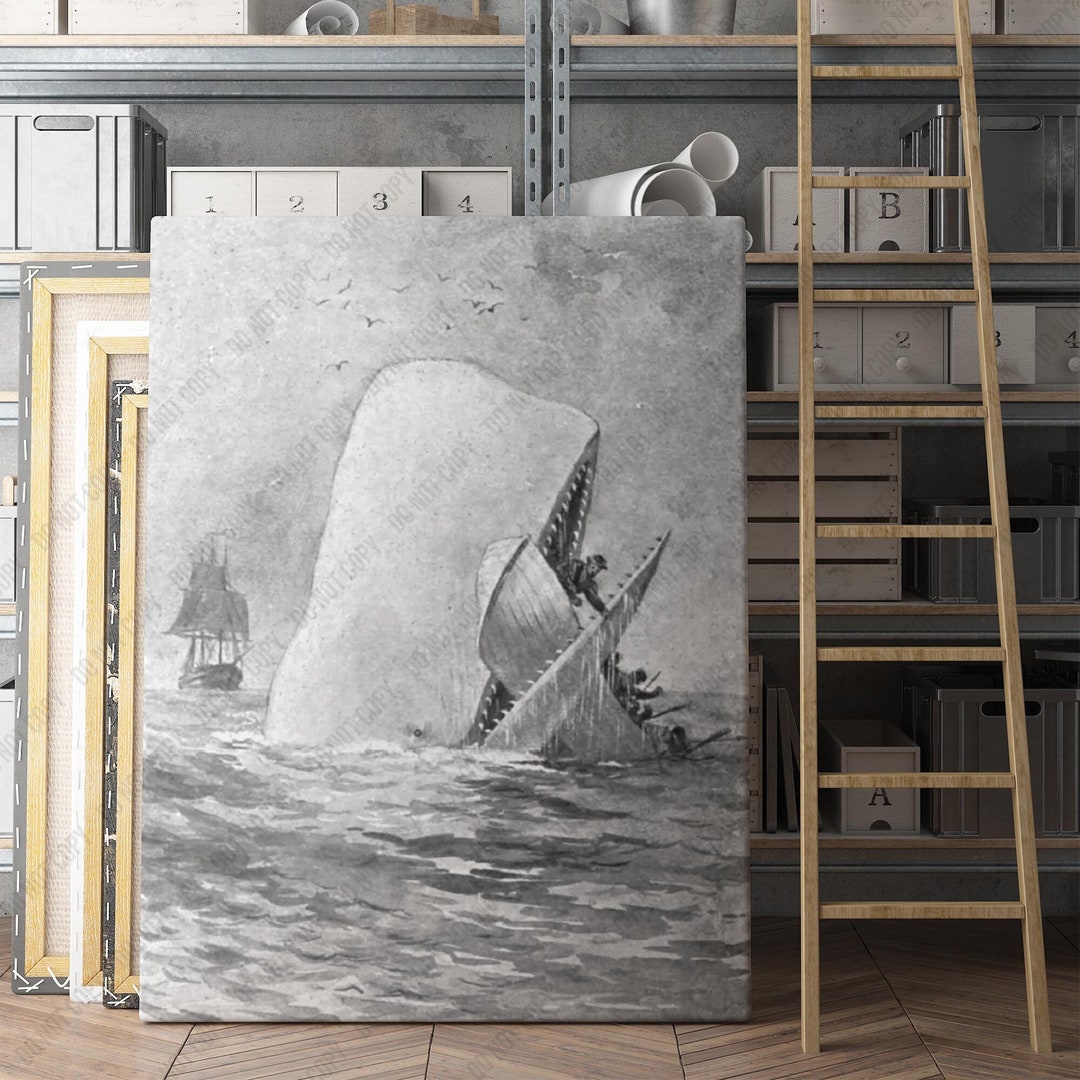 Moby Dick - Whale Eating Boat | Canvas Wall Art | Iconic Posters Prints ...