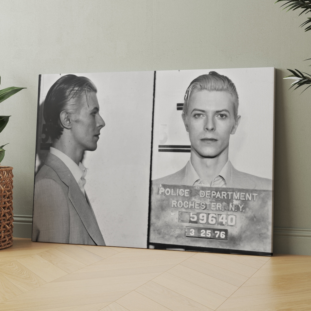 David Bowie Prison Mug Shots Canvas Wall Art Print | Iconic Posters ...