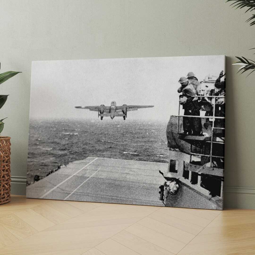 USS Hornet B25 Plane Doolittle Take off Raid 1942 | Canvas Wall Art ...