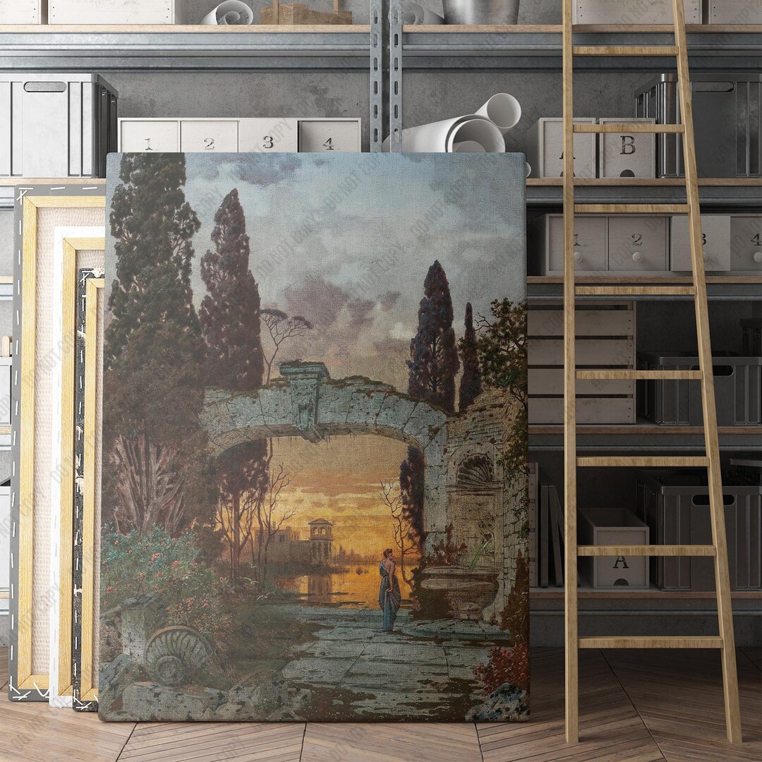 An Arcadian Landscape (1897) by Ferdinand Knab | Canvas Wall Art Print ...