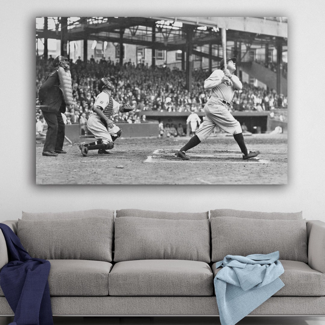 Babe Ruth Home Run | Canvas Wall Art | Iconic Posters Prints Paintings ...
