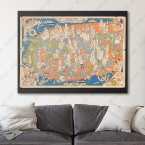 Map of Downtown Manhattan | Canvas Wall Art | Iconic Posters Prints ...