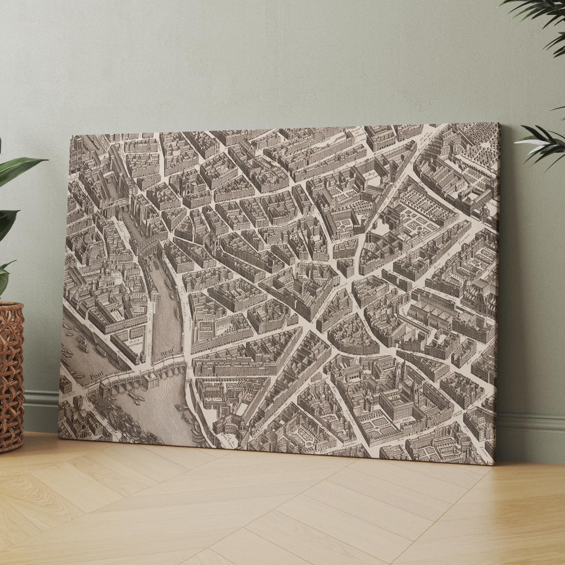 Turgot Map of Paris as It Appeared in 1734–1736 | Canvas Wall Art Print ...