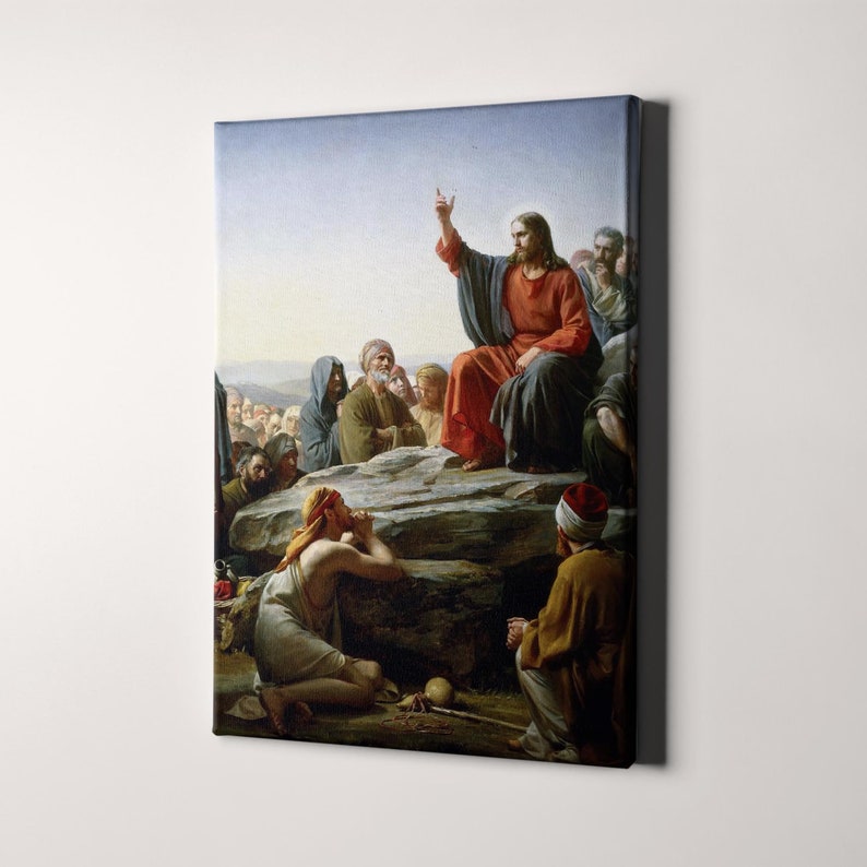 Jesus Christ the Sermon on the Mount Canvas Wall Art Print | Iconic ...