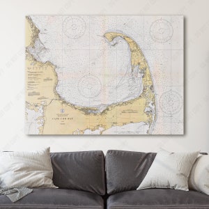 Map of Cape Cod Bay | Canvas Wall Art Print | Iconic Posters Prints ...