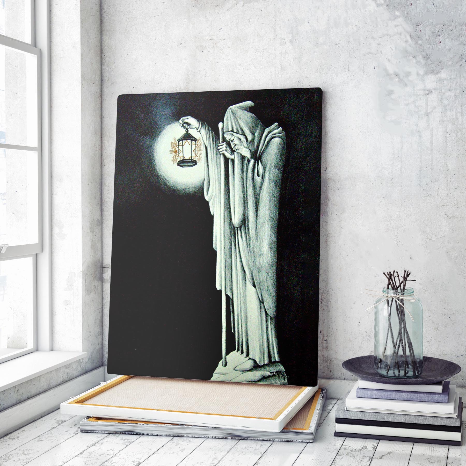 Led Zeppelin Man With Lantern Canvas Wall Art Print Iconic Posters ...