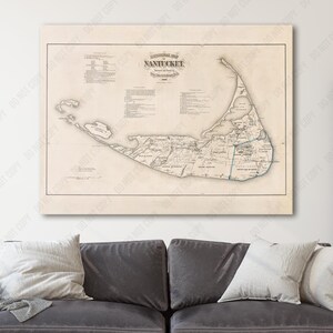 Map of Nantucket 1869 | Canvas Wall Art Print | Iconic Posters Prints ...