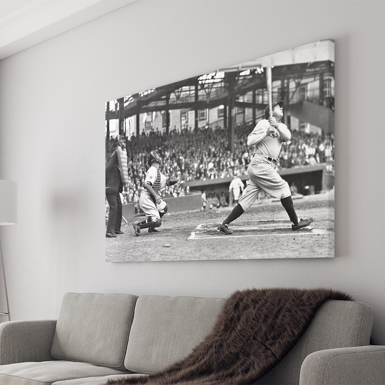 Babe Ruth Home Run | Canvas Wall Art | Iconic Posters Prints Paintings ...