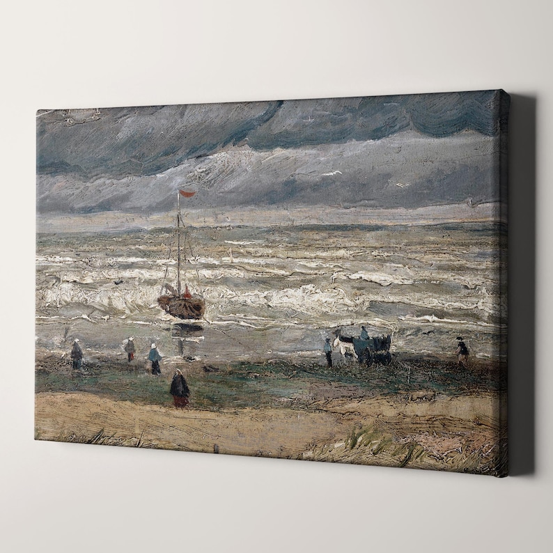 Beach at Scheveningen in Stormy Weather (1882) by Vincent Van Gogh ...