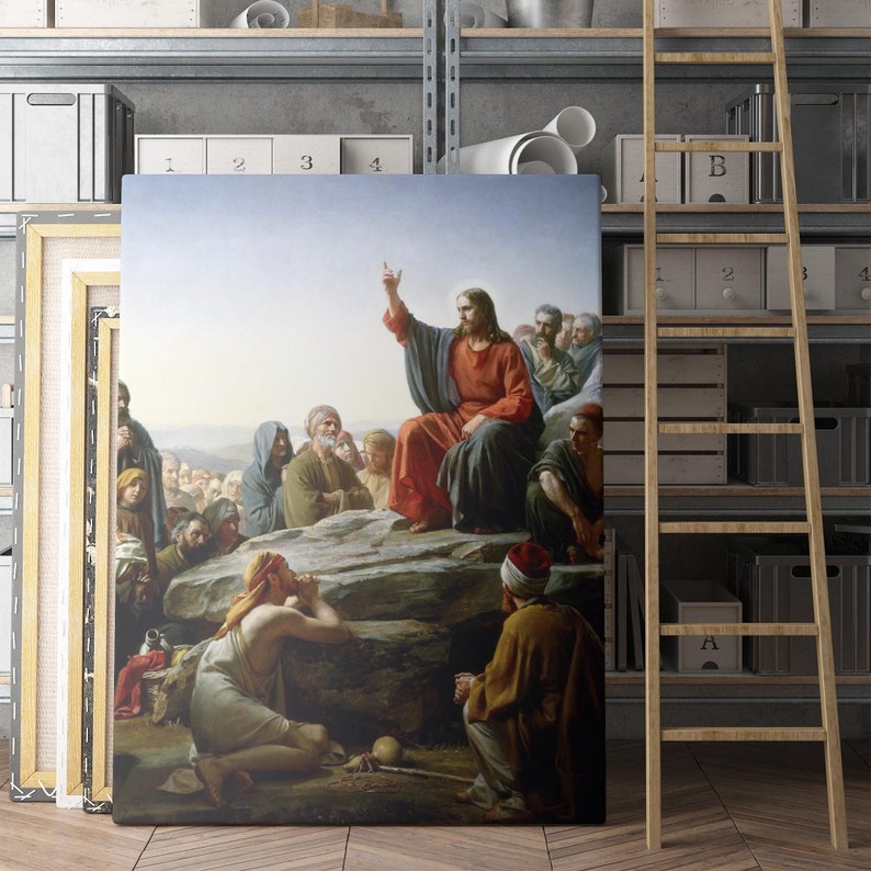 Jesus Christ the Sermon on the Mount Canvas Wall Art Print | Iconic ...