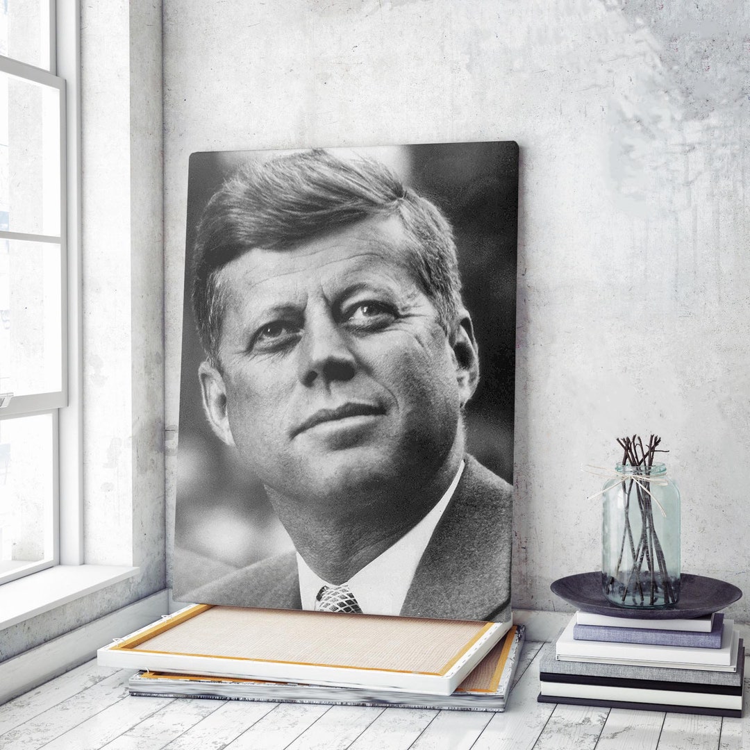 John F Kennedy (JFK) Portrait | Canvas Wall Art | Iconic Posters Prints ...