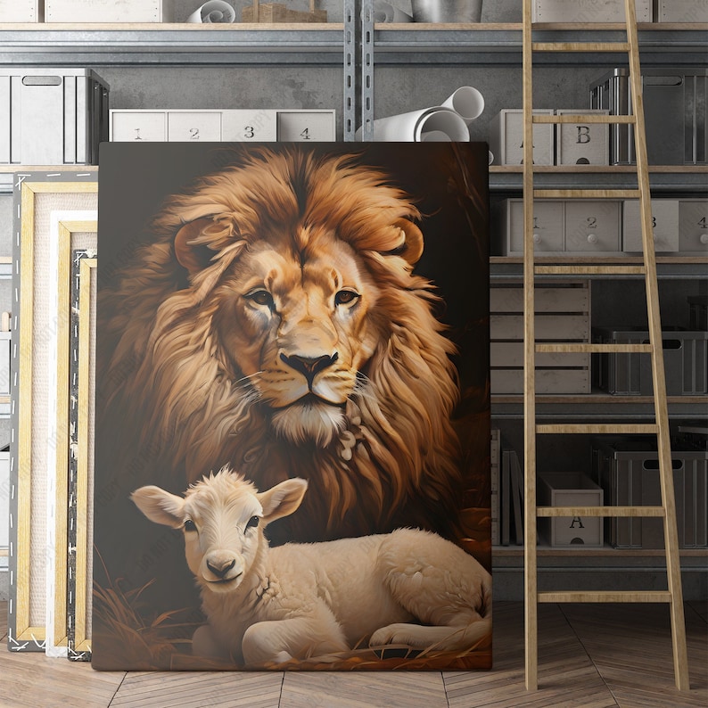The Lion & the Lamb Canvas Wall Art Print Iconic Posters Prints ...