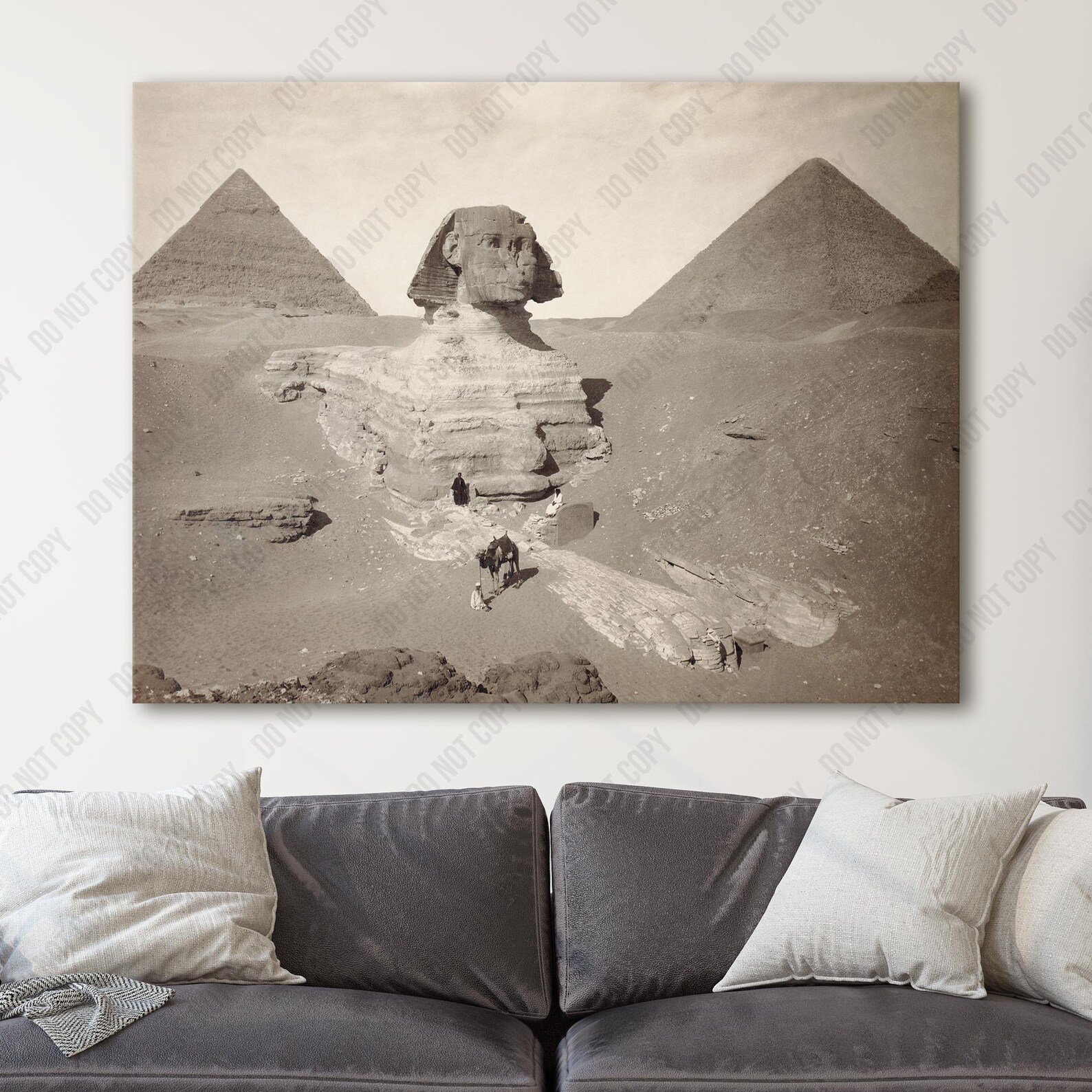 The Great Sphinx and Pyramids Egypt 1878 | Canvas Wall Art | Iconic ...