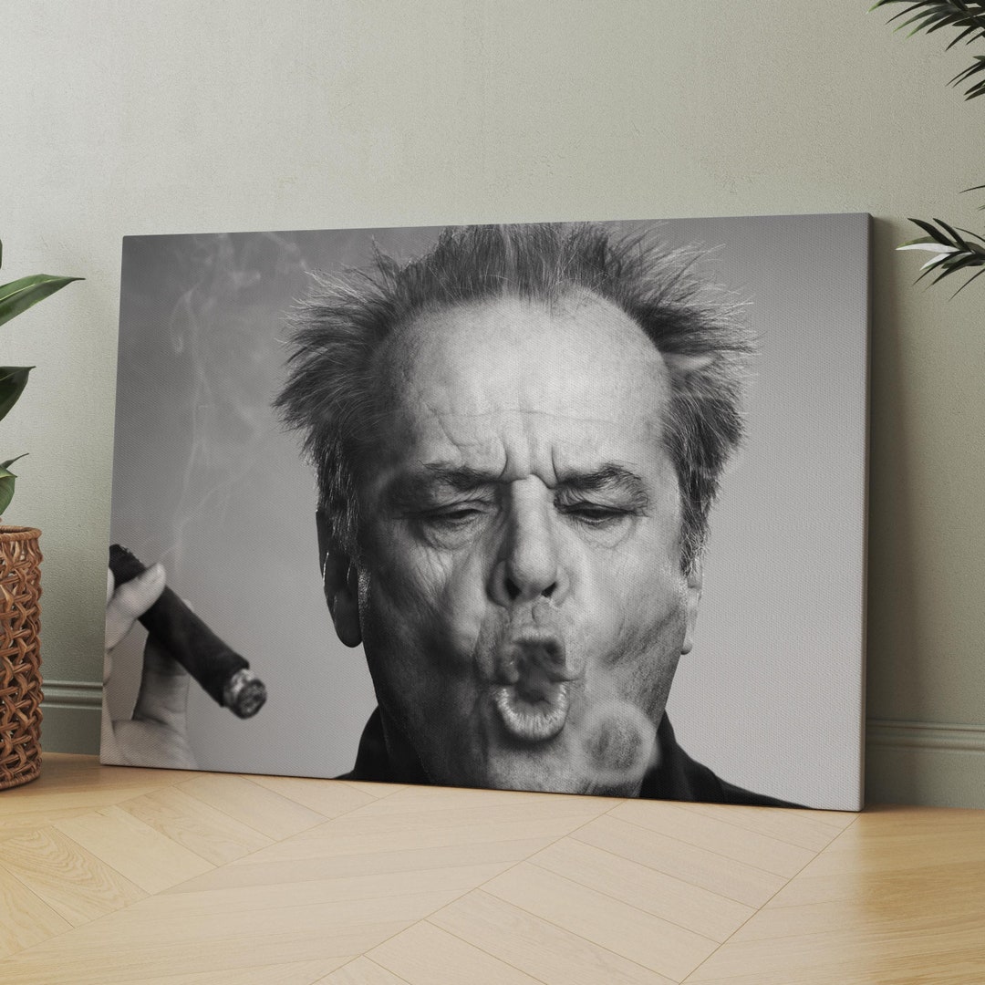 Jack Nicholson Smoking A Cigar Canvas Wall Art Iconic Posters Prints ...