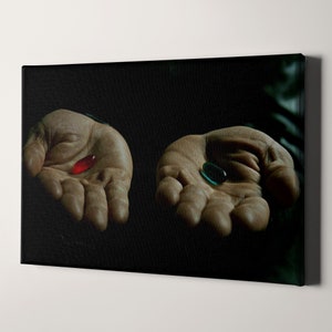The Matrix Morpheus Red Pill Blue Pill | Canvas Wall Art | Iconic ...