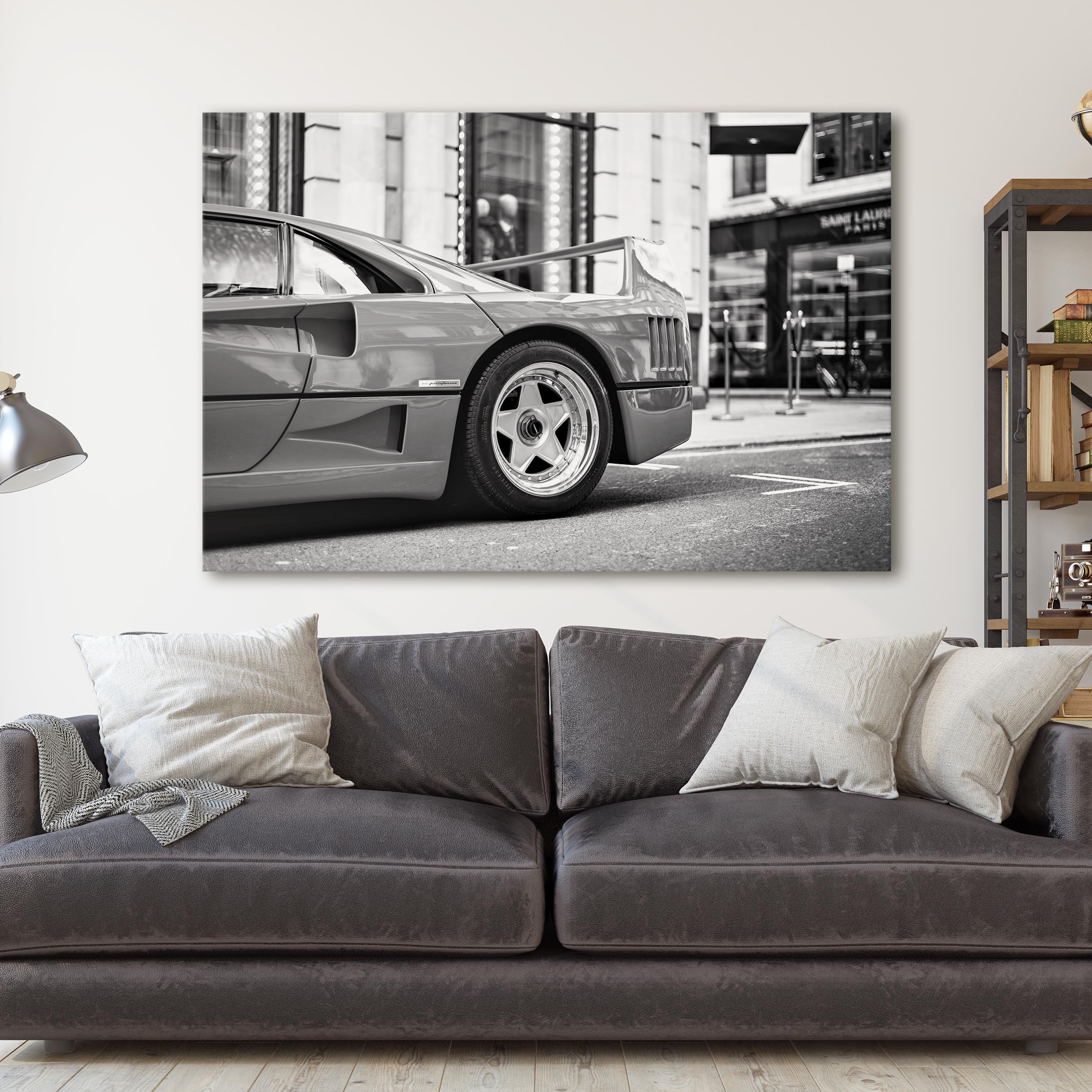 Ferrari F40 Rear View | Canvas Wall Art Print | Iconic Posters Prints ...