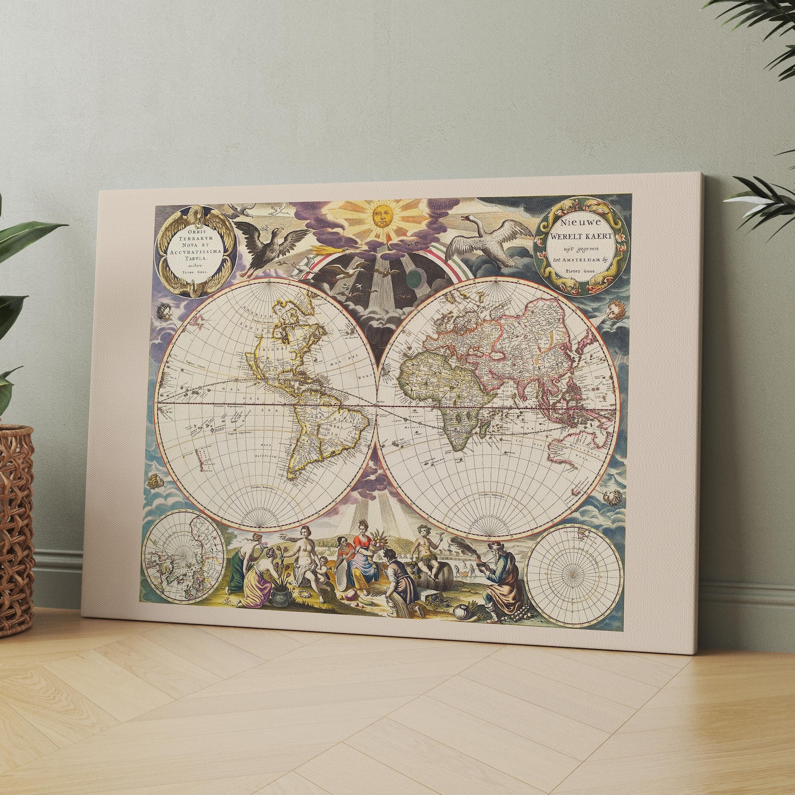 Map of the World (1863) by Samuel Augustus Mitchell | Canvas Wall Art ...