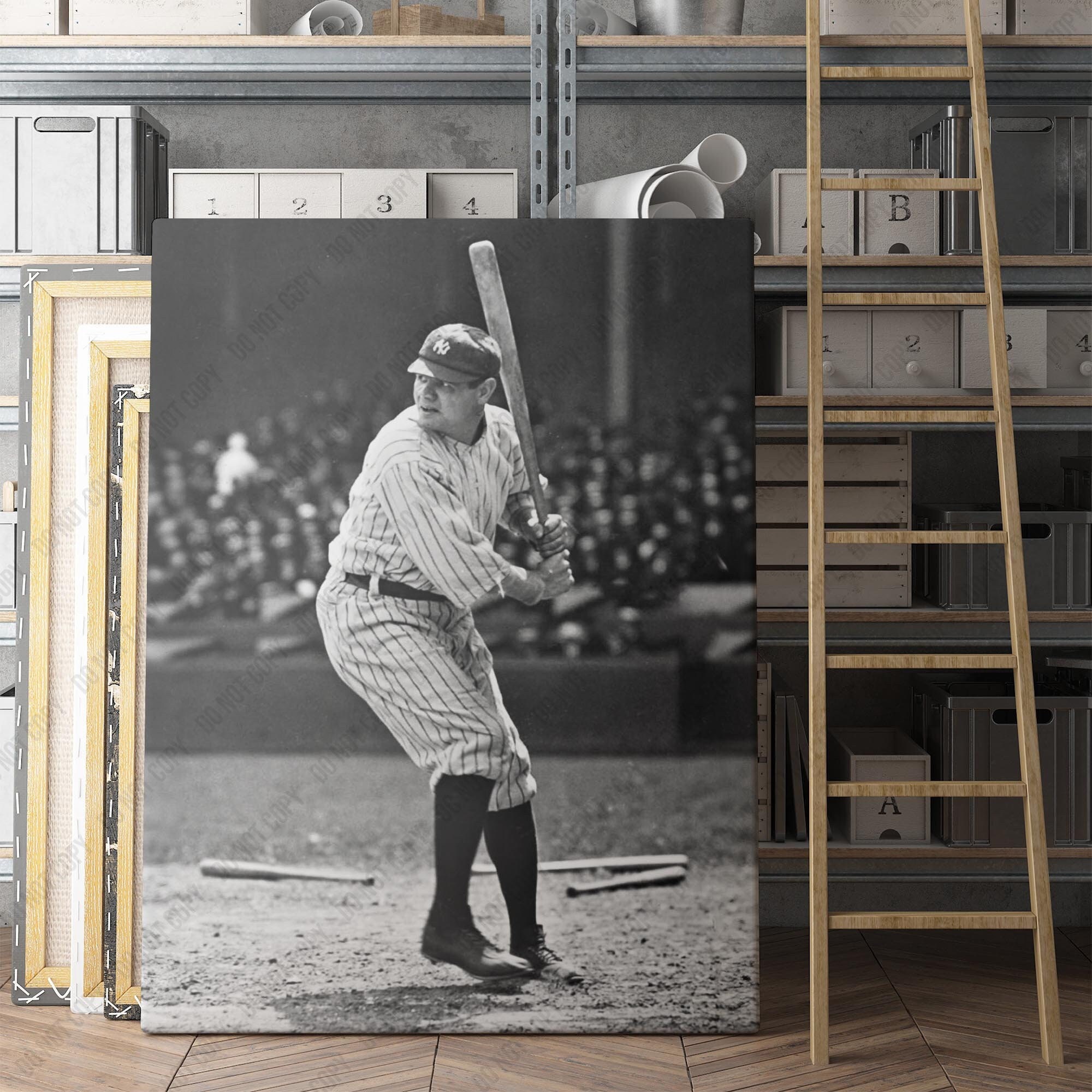 Babe Ruth Swinging Canvas Wall Art Iconic Posters Prints Paintings ...