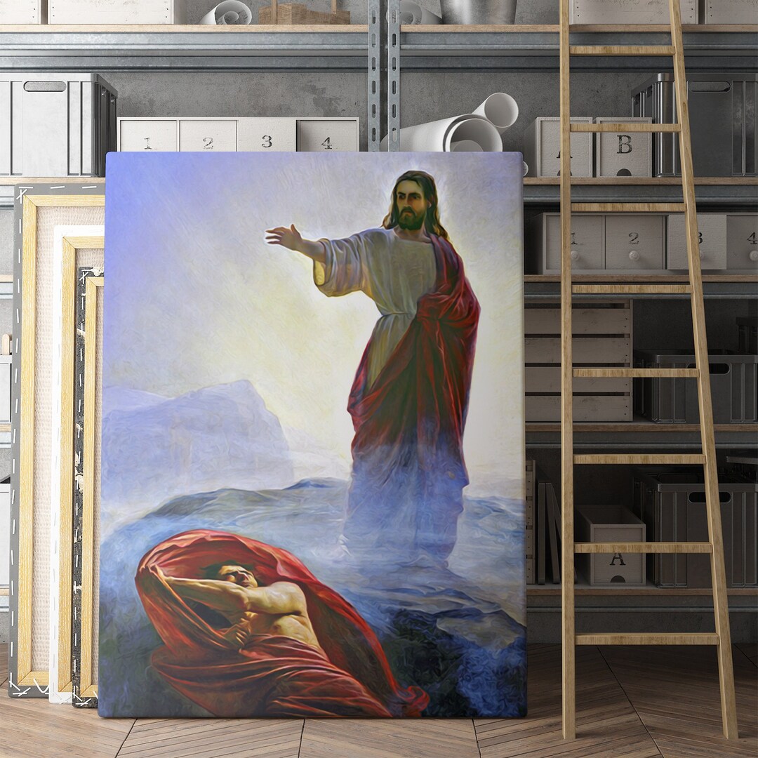 Jesus Tempted by Satan Canvas Wall Art Print Iconic Posters Prints ...