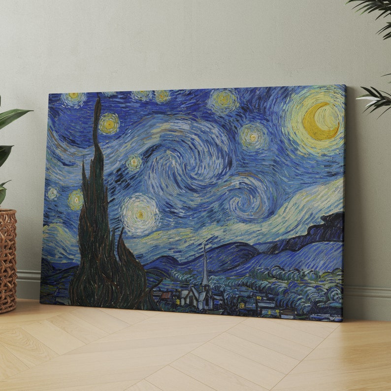 Starry Night (1889) by Vincent Van Gogh | Canvas Wall Art Print ...