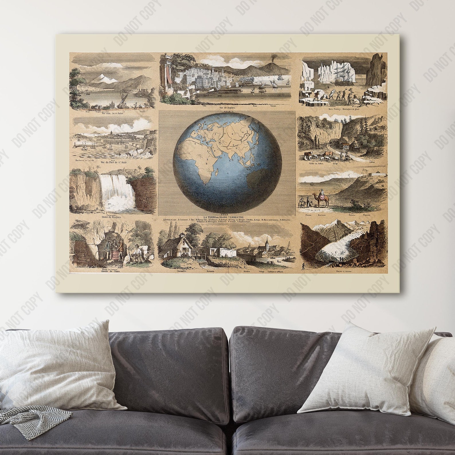 Map of the World (1863) by Samuel Augustus Mitchell | Canvas Wall Art ...