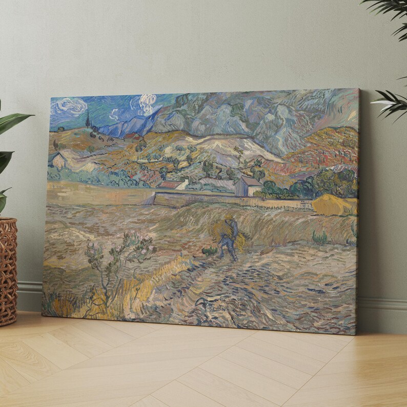 Enclosed Field With Peasant (1889) by Vincent Van Gogh | Canvas Wall ...