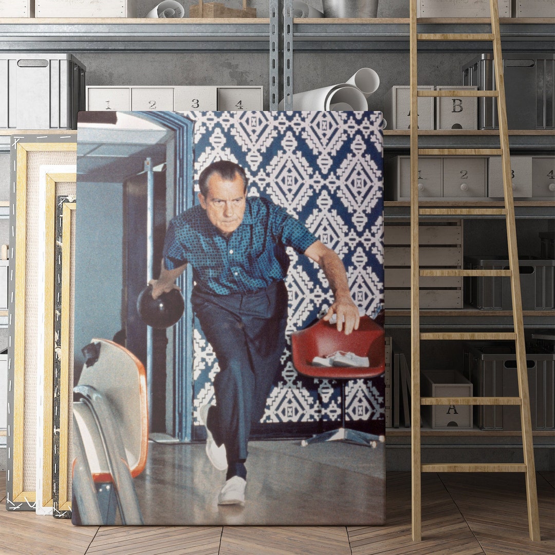 Richard Nixon Bowling at the White House | Canvas Wall Art | Iconic ...