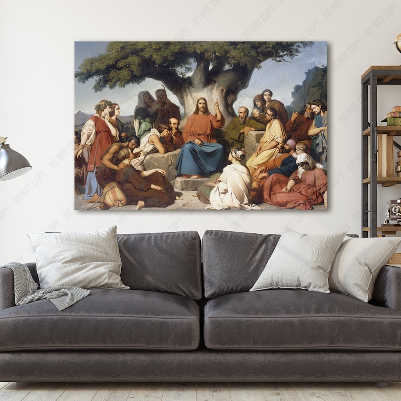 Jesus Christ Sermon on the Mount Canvas Wall Art Print Iconic Posters ...