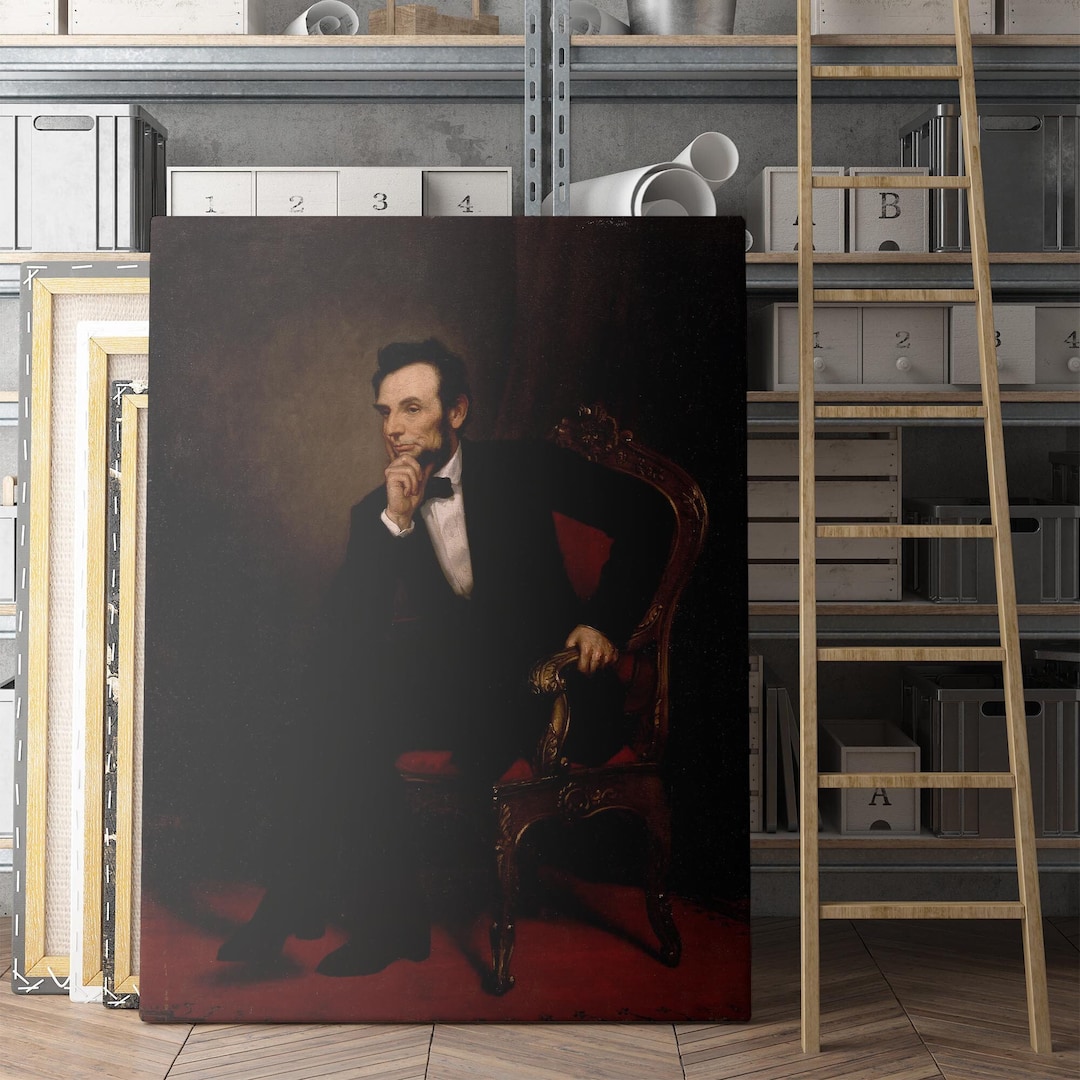 Abraham Lincoln in His Study | Canvas Wall Art | Iconic Posters Prints ...
