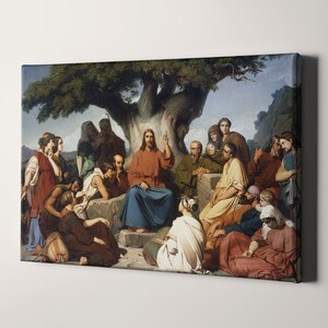 Jesus Christ Sermon on the Mount Canvas Wall Art Print | Iconic Posters ...