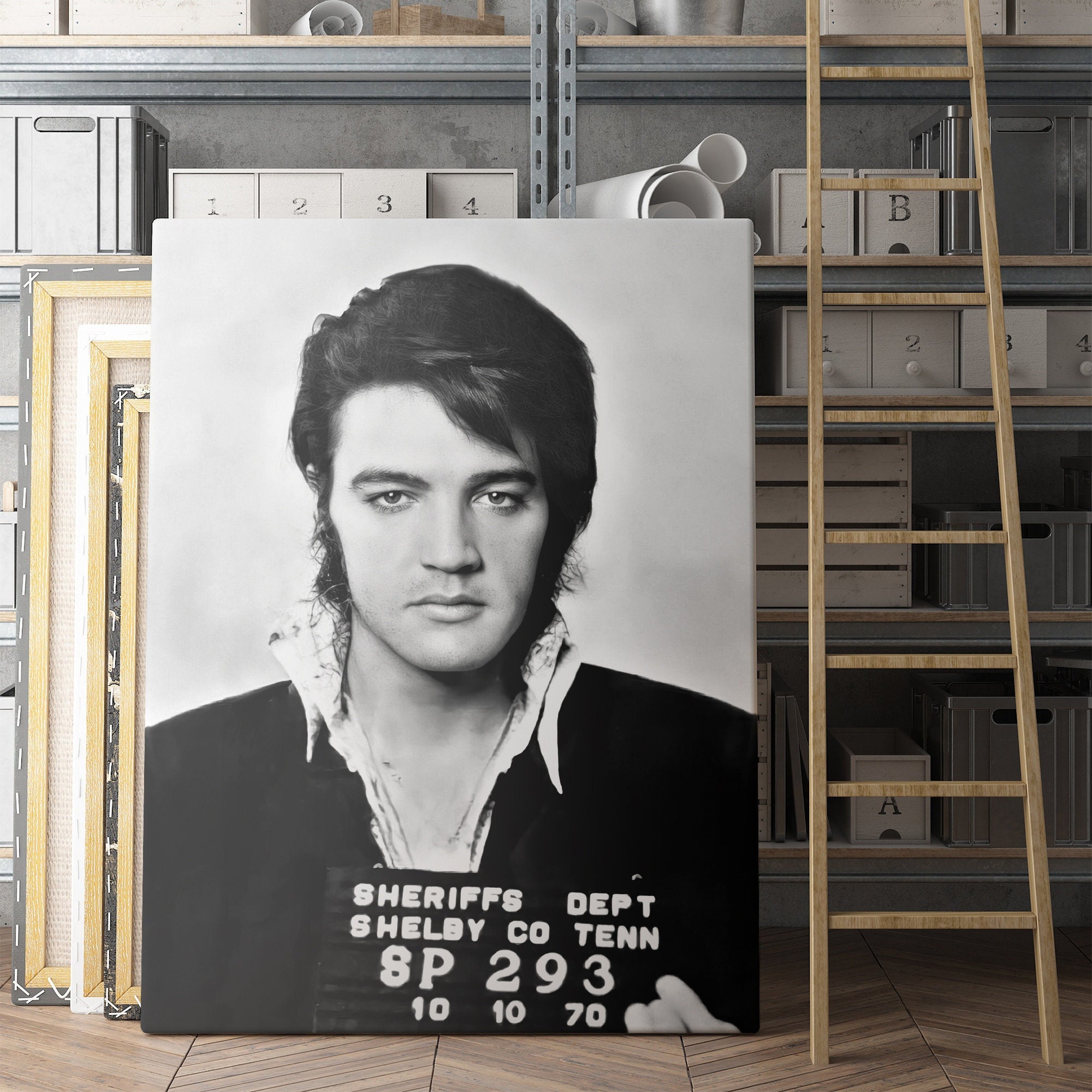 Elvis Presley Mug Shot 1970 Canvas Wall Art Print | Iconic Posters ...
