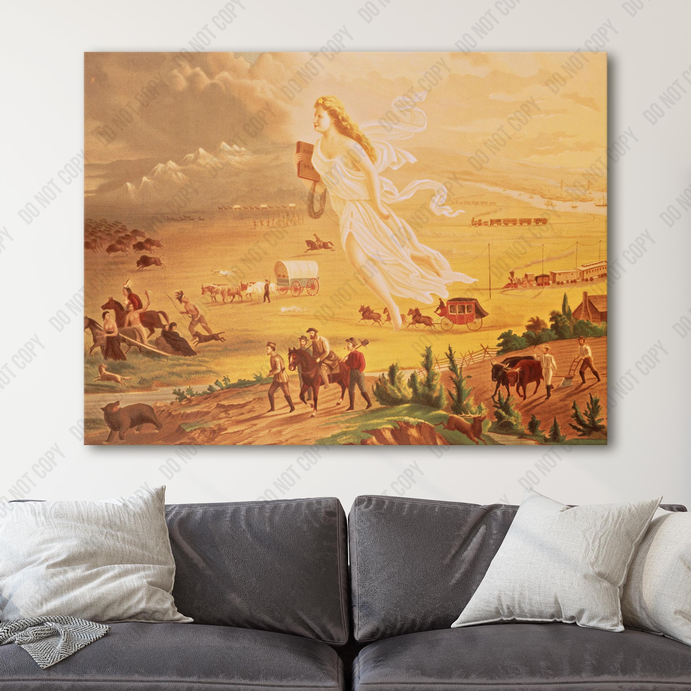 Manifest Destiny American Progress by John Gast Canvas Wall Art Iconic ...