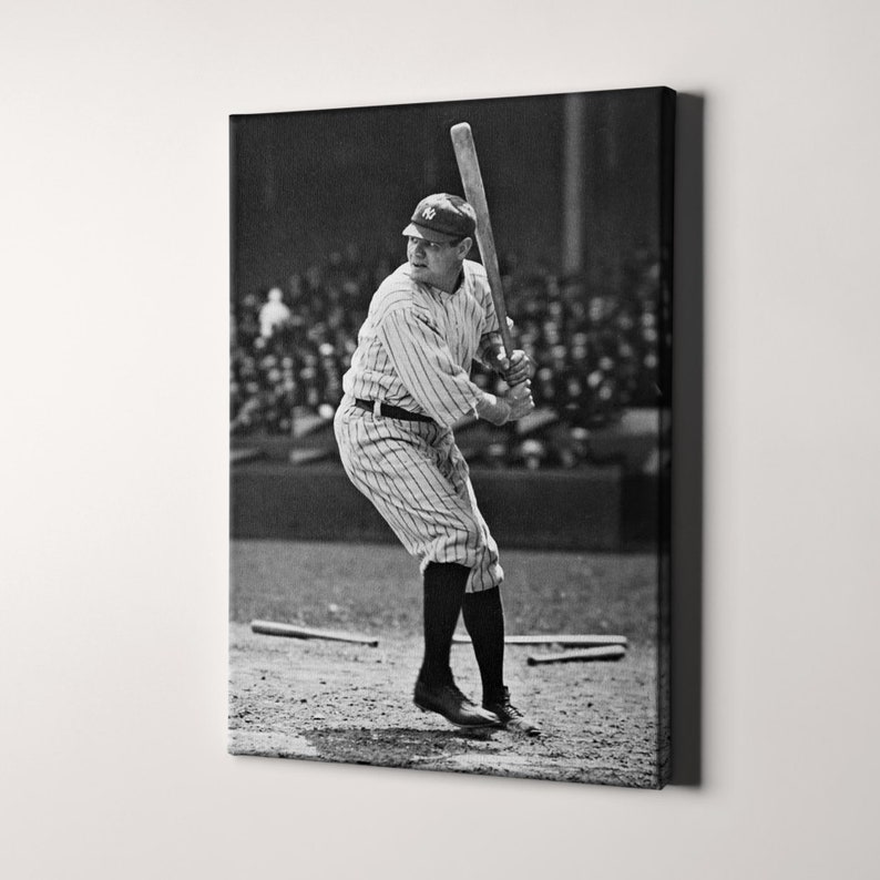 Babe Ruth Swinging Canvas Wall Art Iconic Posters Prints Paintings ...