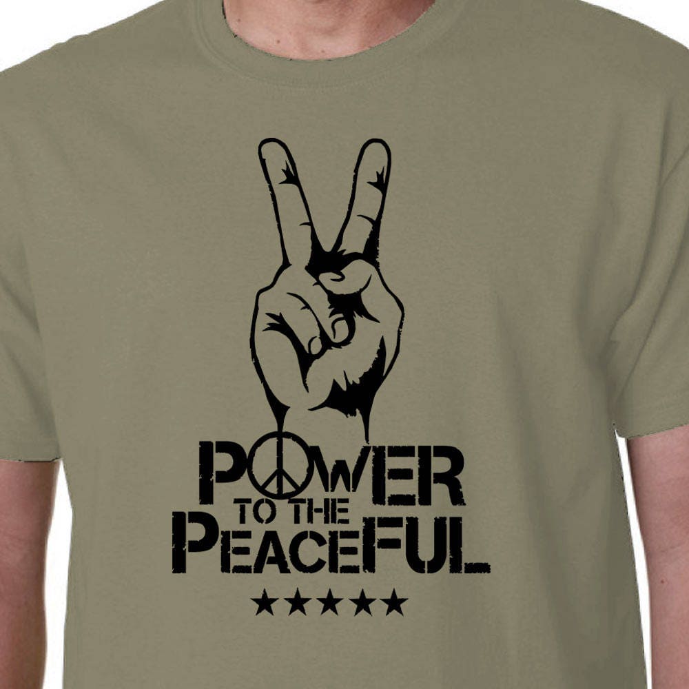 Power to the Peaceful T-shirt // Peace Sign Anti-war Anti-flag Franti ...