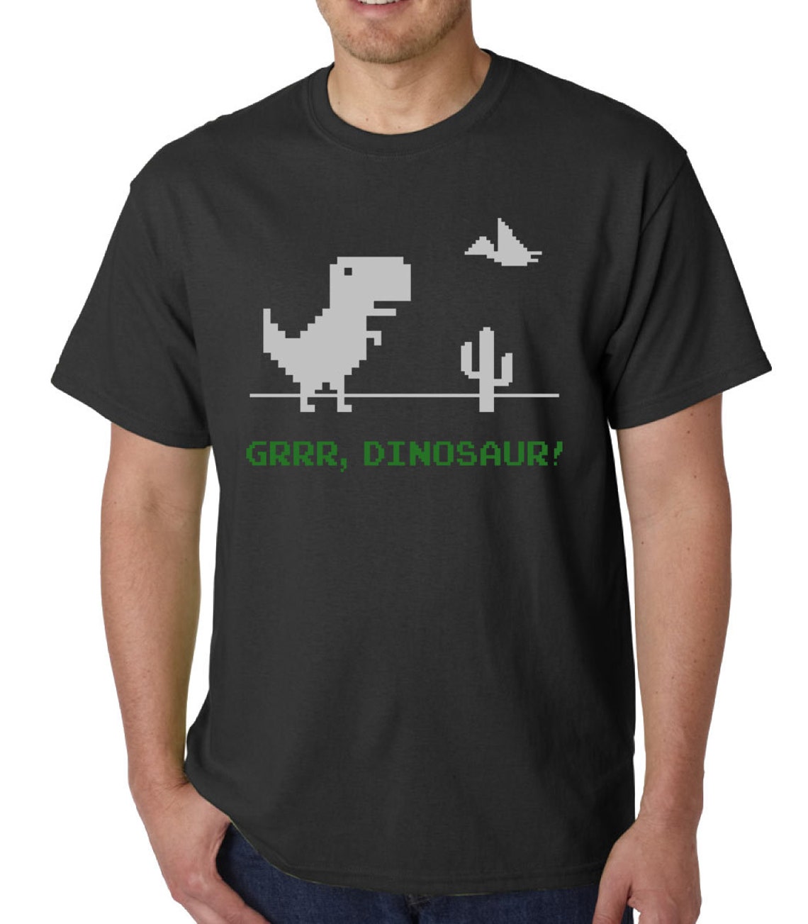 Grrr, Dinosaur! T-shirt // Jurassic T-rex Dino Game Geek Funny Slogan ...