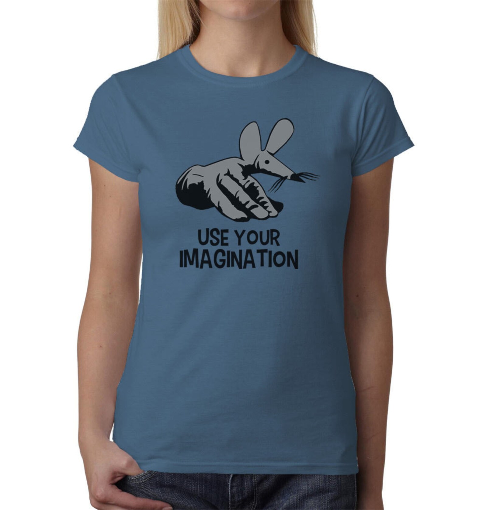 Use Your Imagination Ladies T-shirt (FINGERMOUSE FINGERBOBS 70's 80's ...