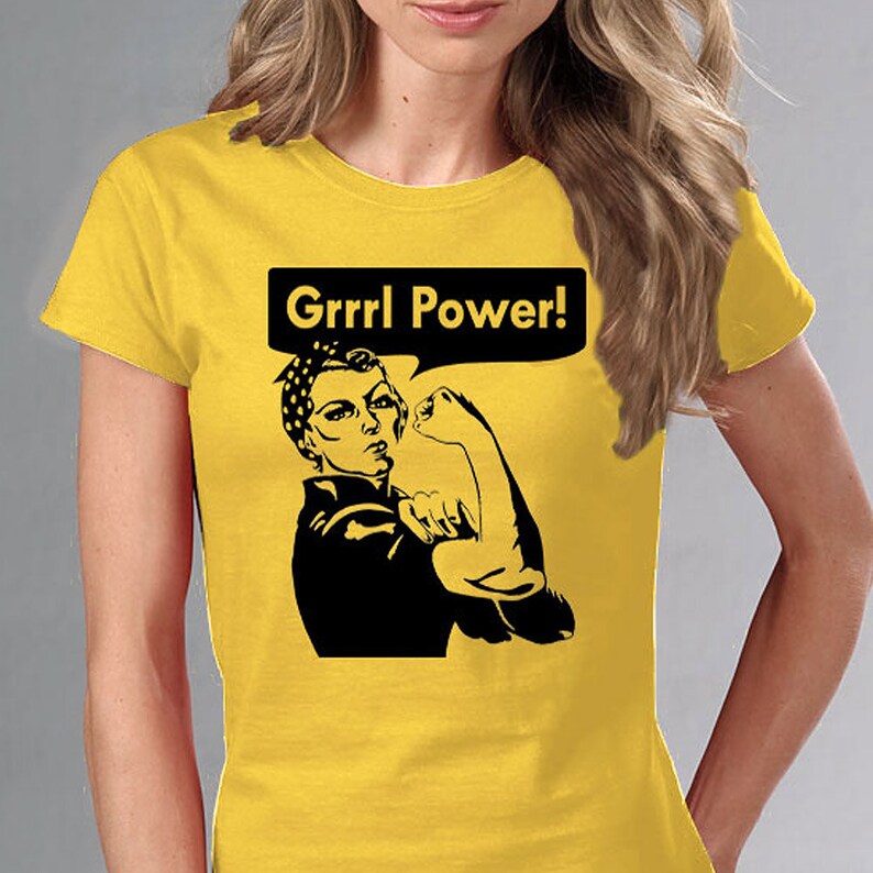 Grrrl Power t-shirt ROSIE THE RIVETER Feminism Girl Power | Etsy