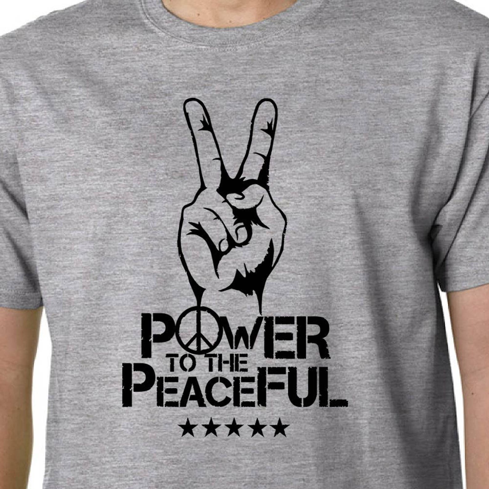 Power to the Peaceful T-shirt // Peace Sign Anti-war Anti-flag Franti ...