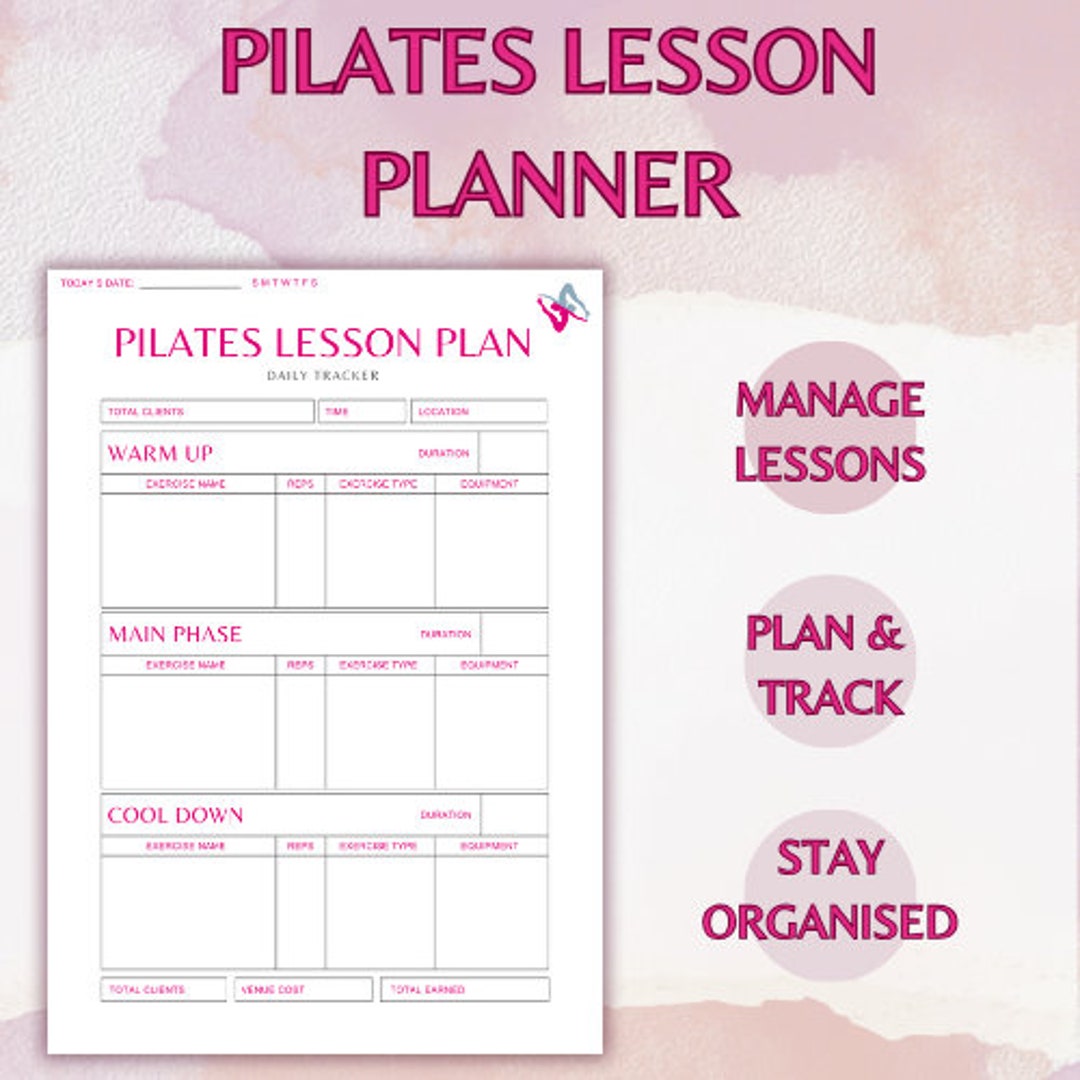 Pilates Lesson Planner- Plan the Best Pilates Classes - Etsy