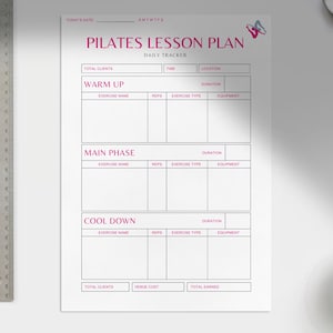 Pilates Lesson Planner- Plan the Best Pilates Classes - Etsy