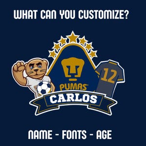 Cake Topper Template Canva Pumas De La UNAM Birthday Cake Topper ...