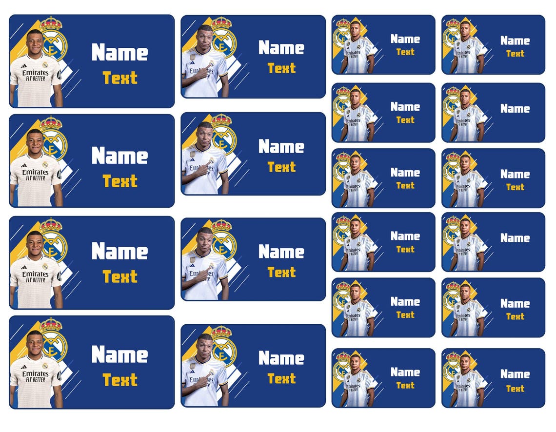 Etiquetas escolares Real Madrid/Stickers Digitales Marcapáginas ...