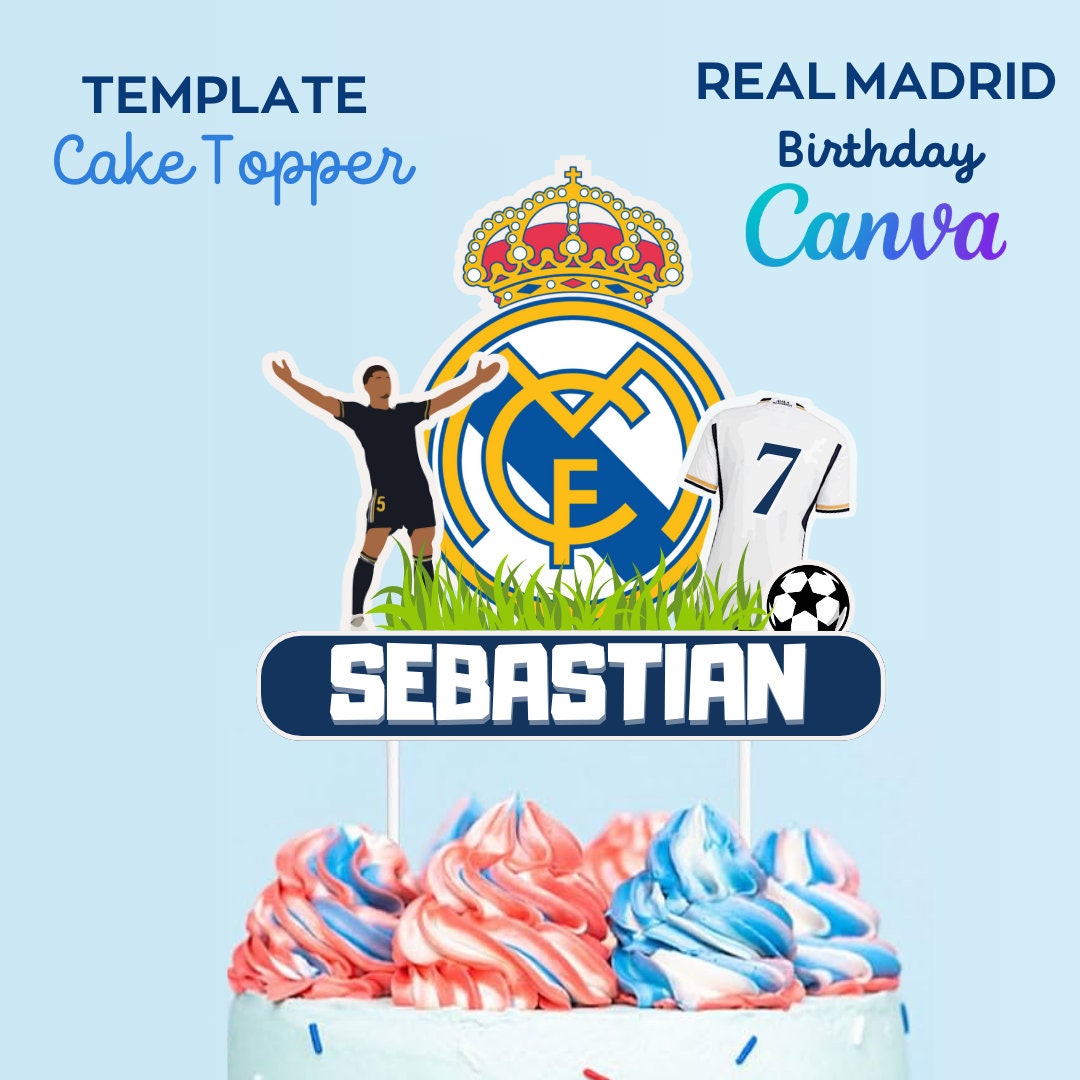 Modelo de topper de bolo em tela Topo de bolo de aniversário do Real ...